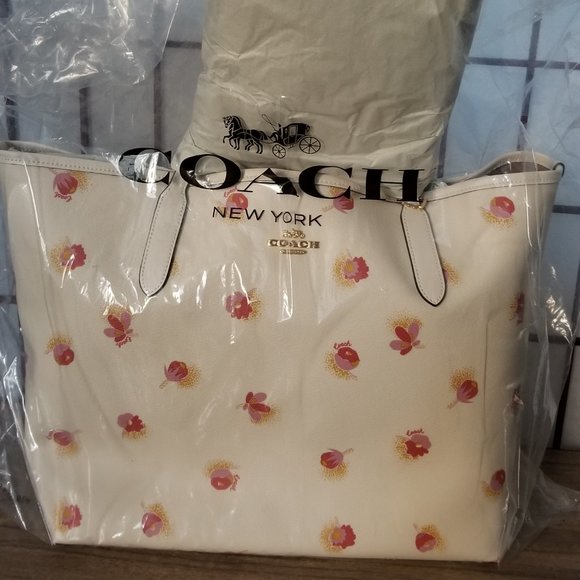 Coach | Bags | Coach Pop Floral City Tote C643 New | Poshmark